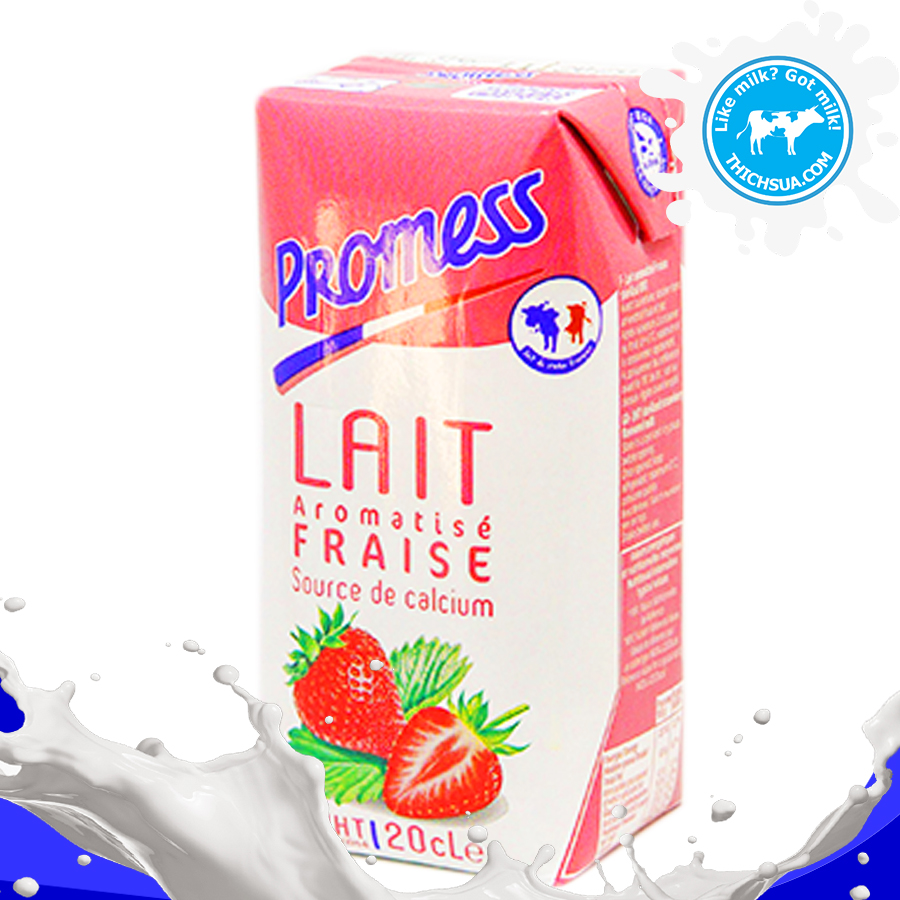 Sữa Promess Hương Dâu 200ml tốt cho hệ xương và sức khoẻ