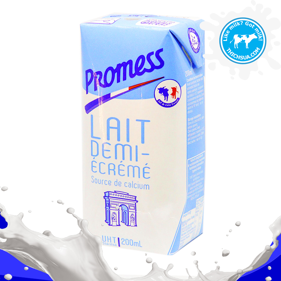Sữa Promess Ít Béo 200ml cung cấp Canxi, Protein